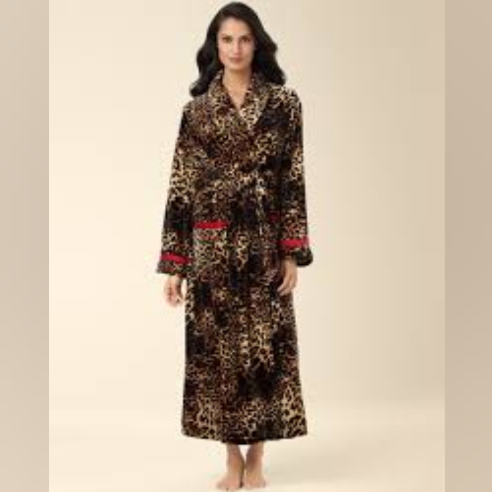 Soma Embraceable Plush Long Robe Catnap Natural Sz L/… - Gem